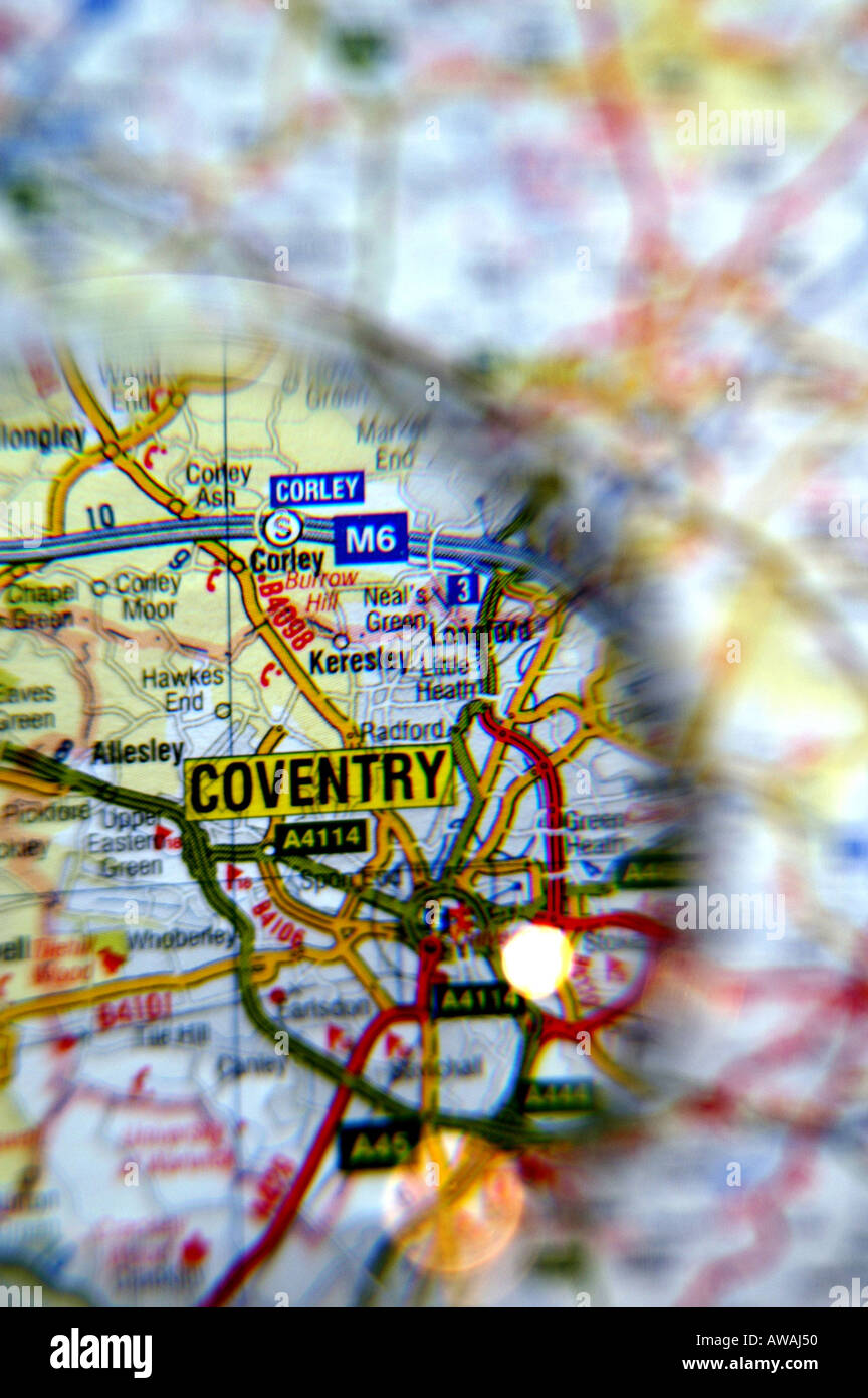 Coventry england map hi-res stock photography and images - Alamy
