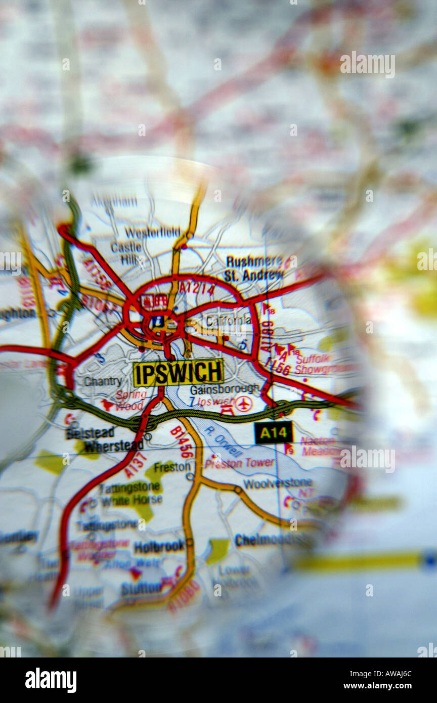 Ipswich map hi-res stock photography and images - Alamy