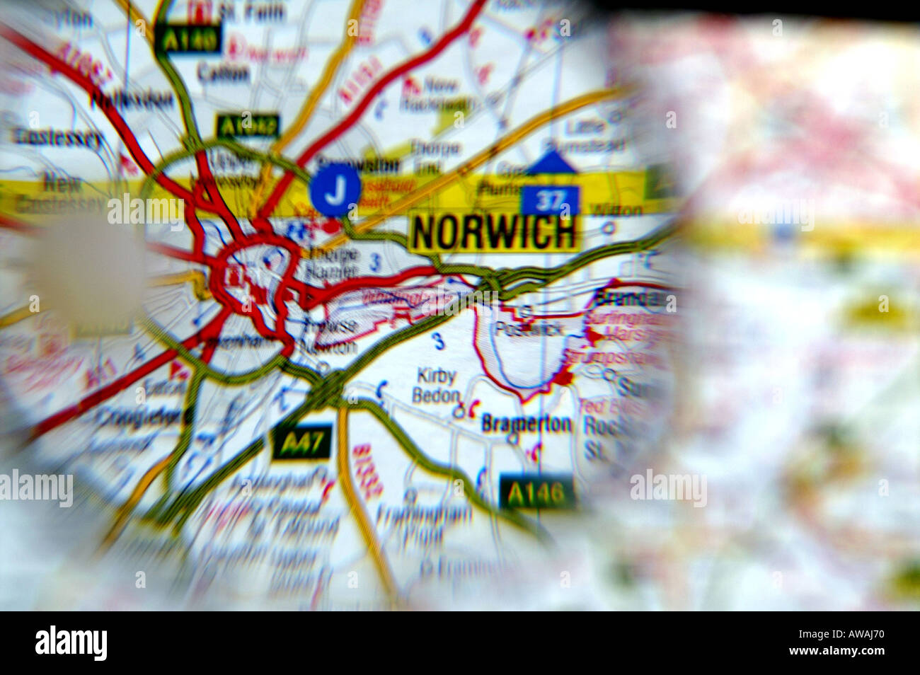 City of norwich map hi-res stock photography and images - Alamy