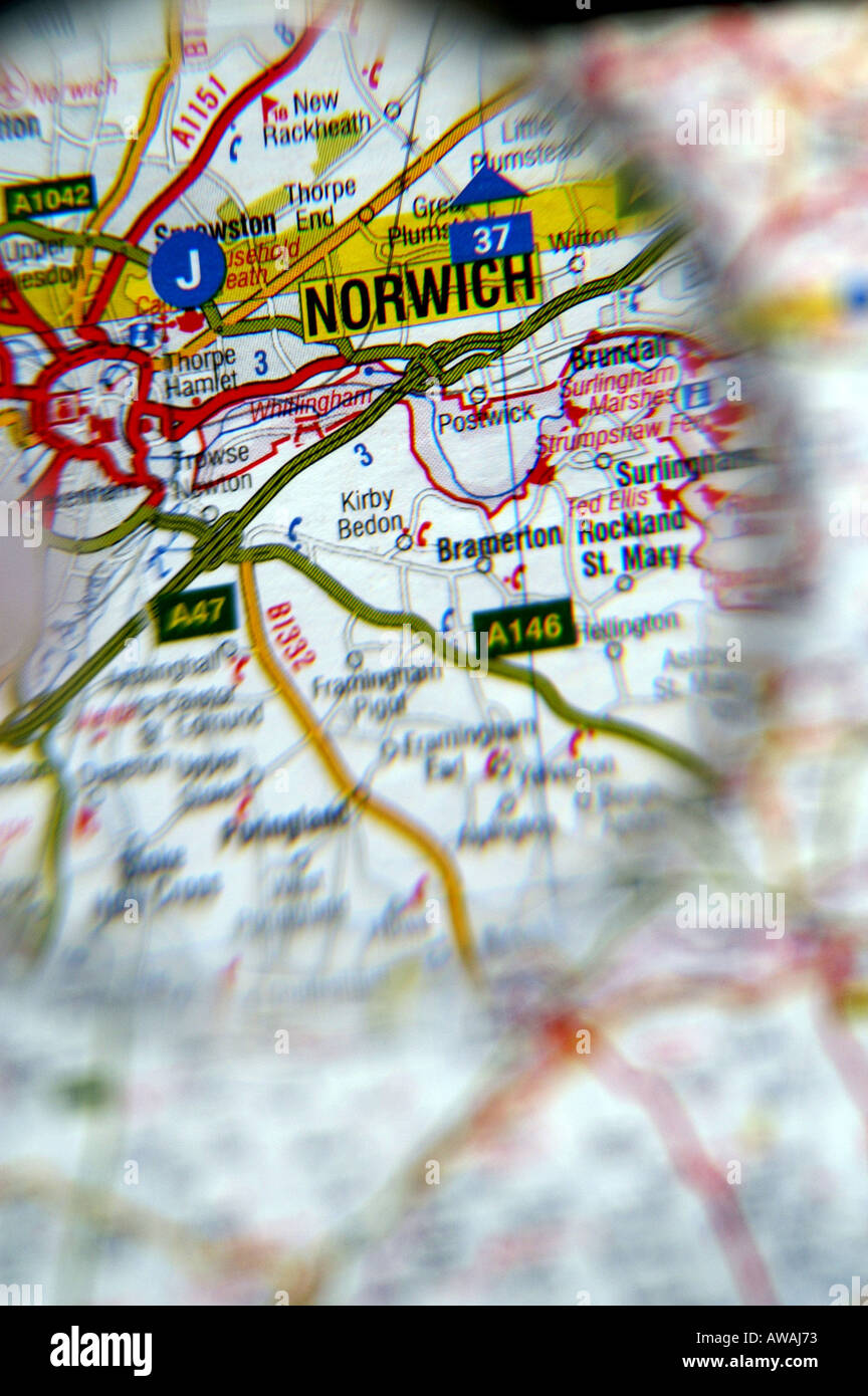 City of norwich map hi-res stock photography and images - Alamy