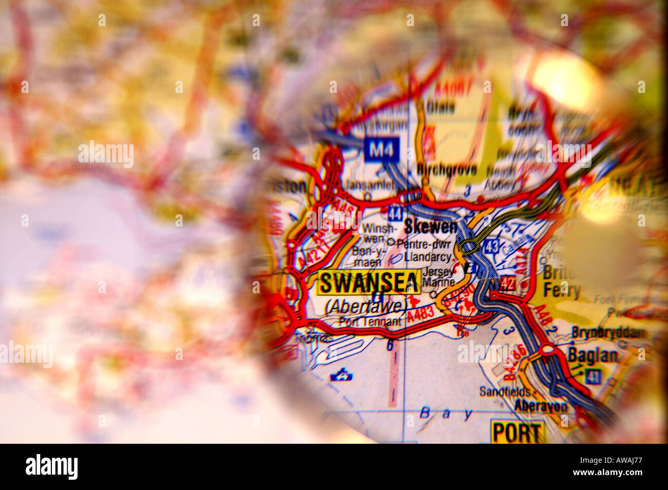 Map of swansea hi-res stock photography and images - Alamy