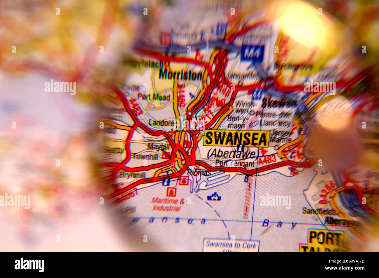 Map of swansea hi-res stock photography and images - Alamy