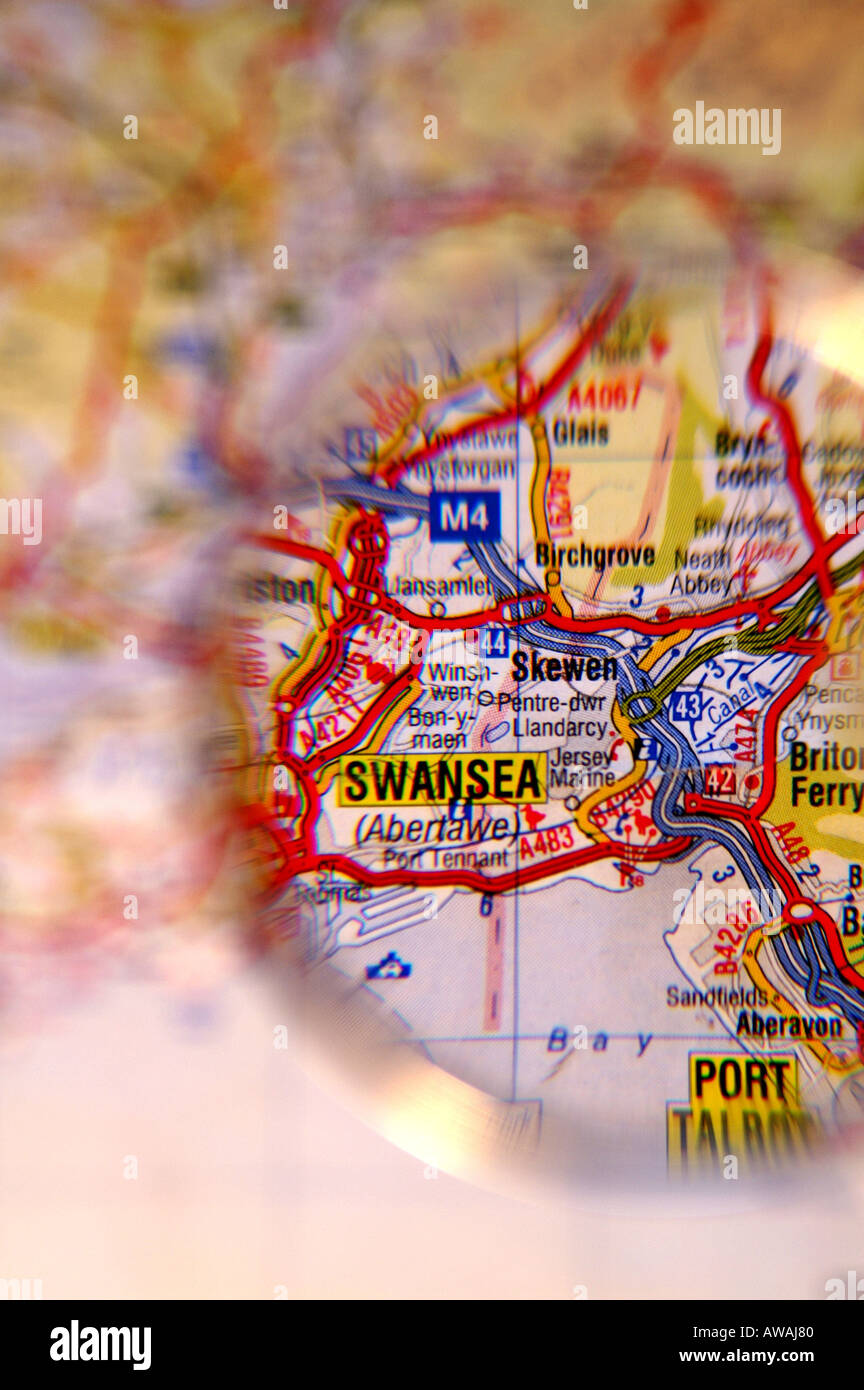 Map of swansea hi-res stock photography and images - Alamy