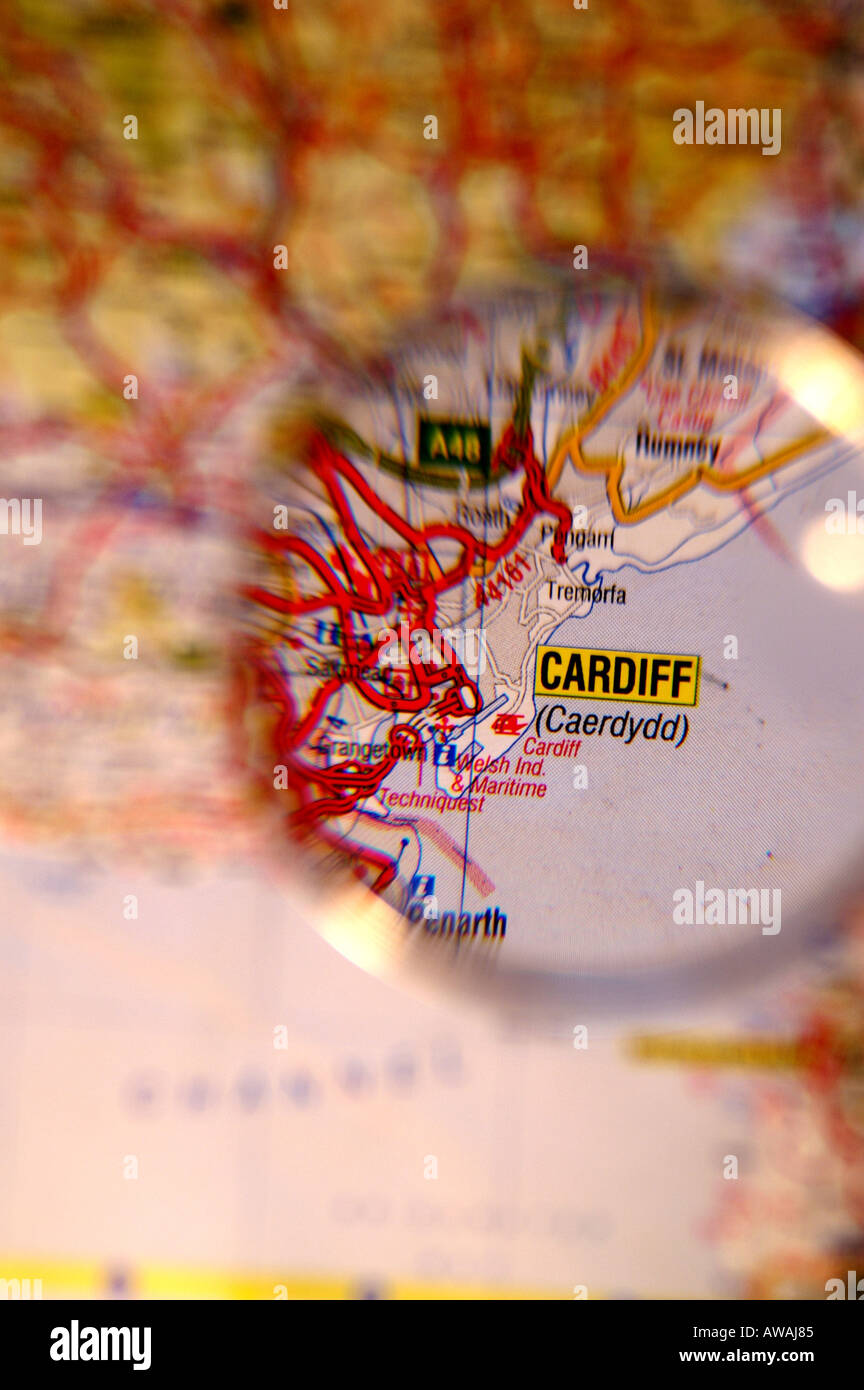 Cardiff on map hi-res stock photography and images - Alamy