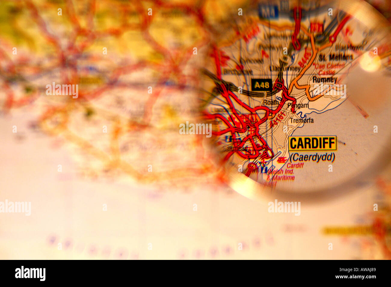 Cardiff on map hi-res stock photography and images - Alamy