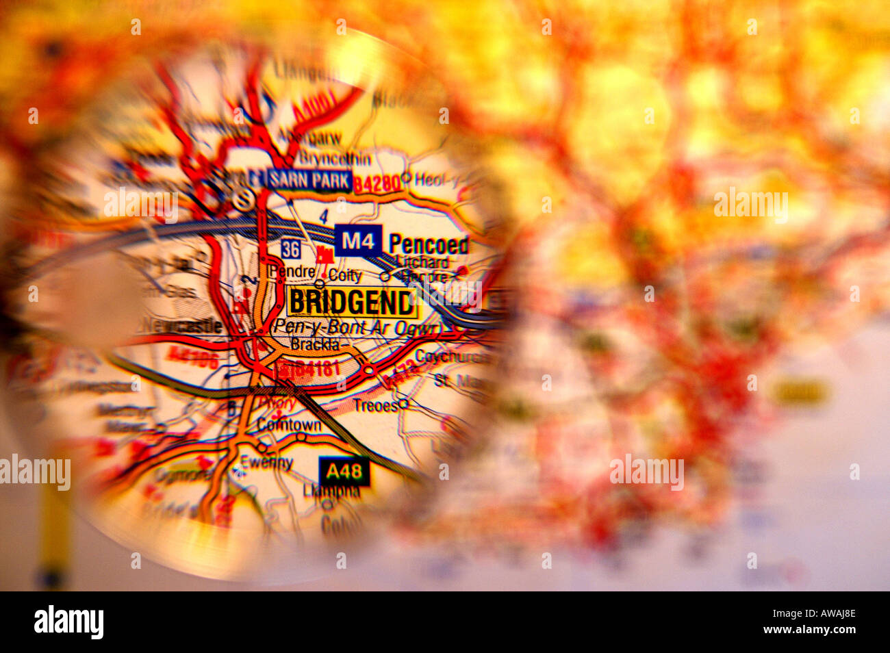 Map of bridgend hi-res stock photography and images - Alamy