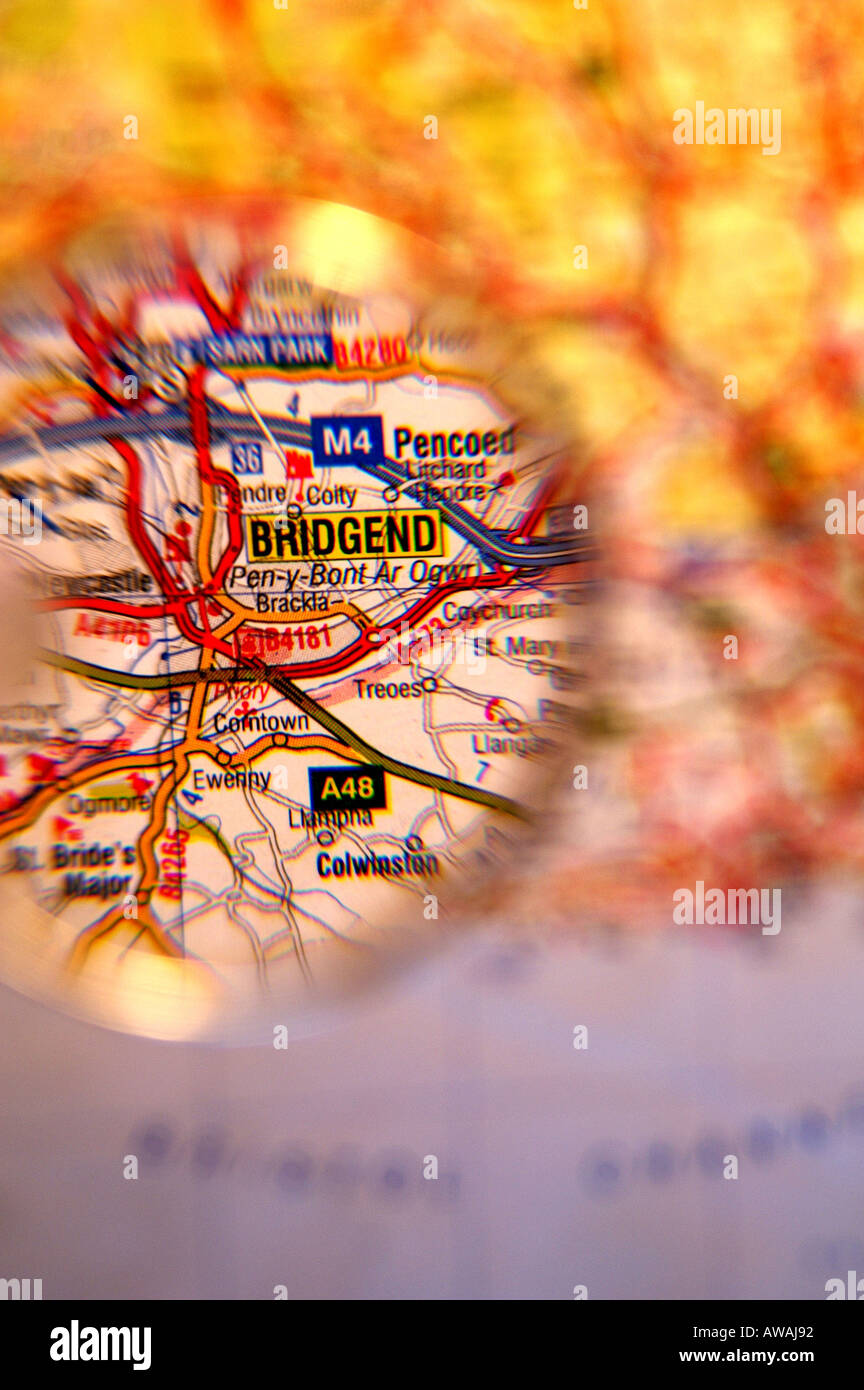 Map of bridgend hi-res stock photography and images - Alamy