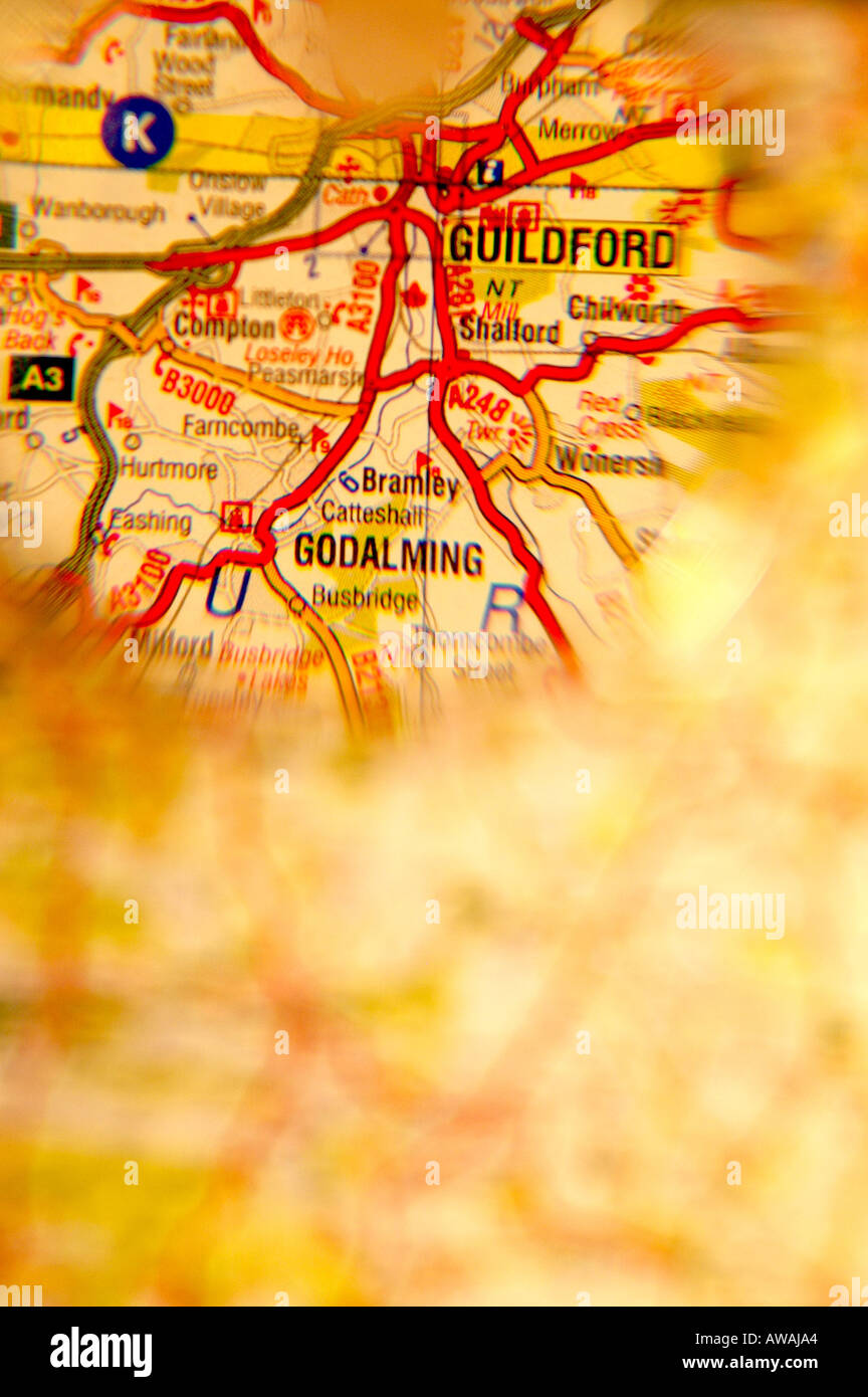 Guildford map hi-res stock photography and images - Alamy