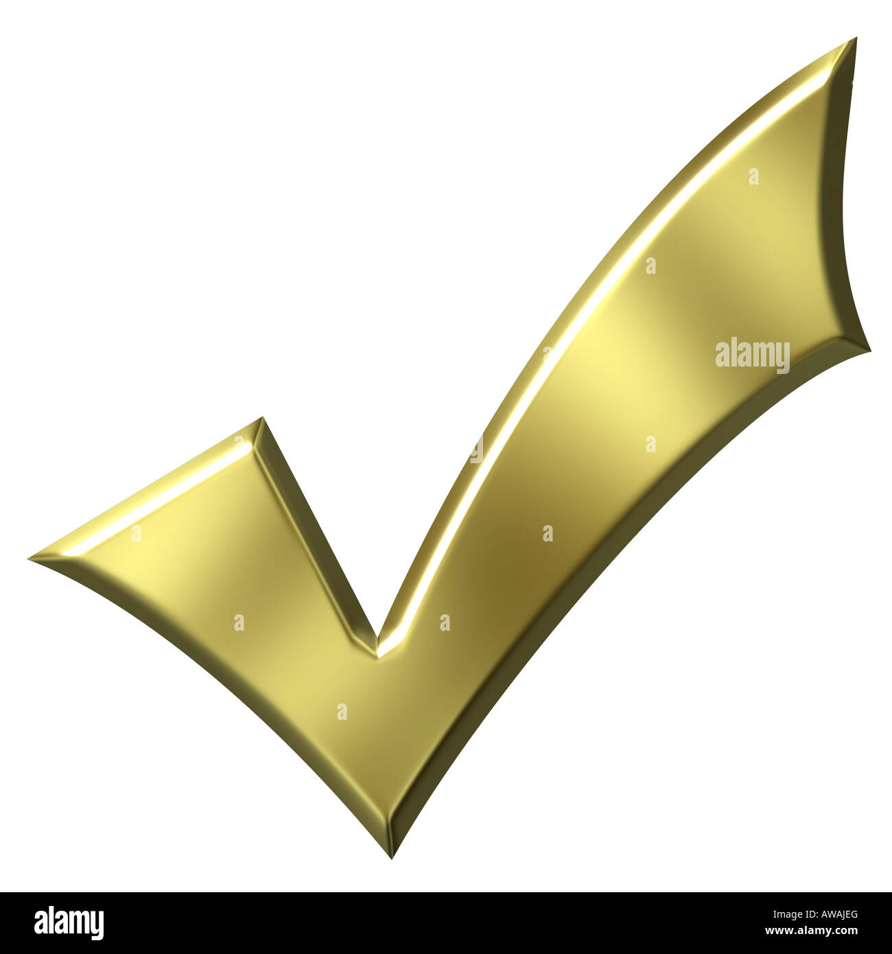 3d golden tick Stock Photo - Alamy