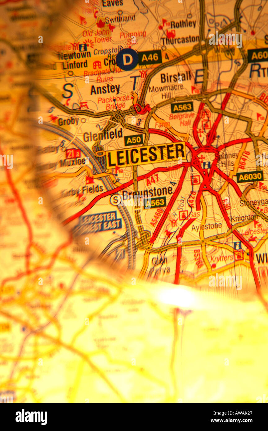 Map Of Leicester, England High Resolution Stock Photography and Images ...