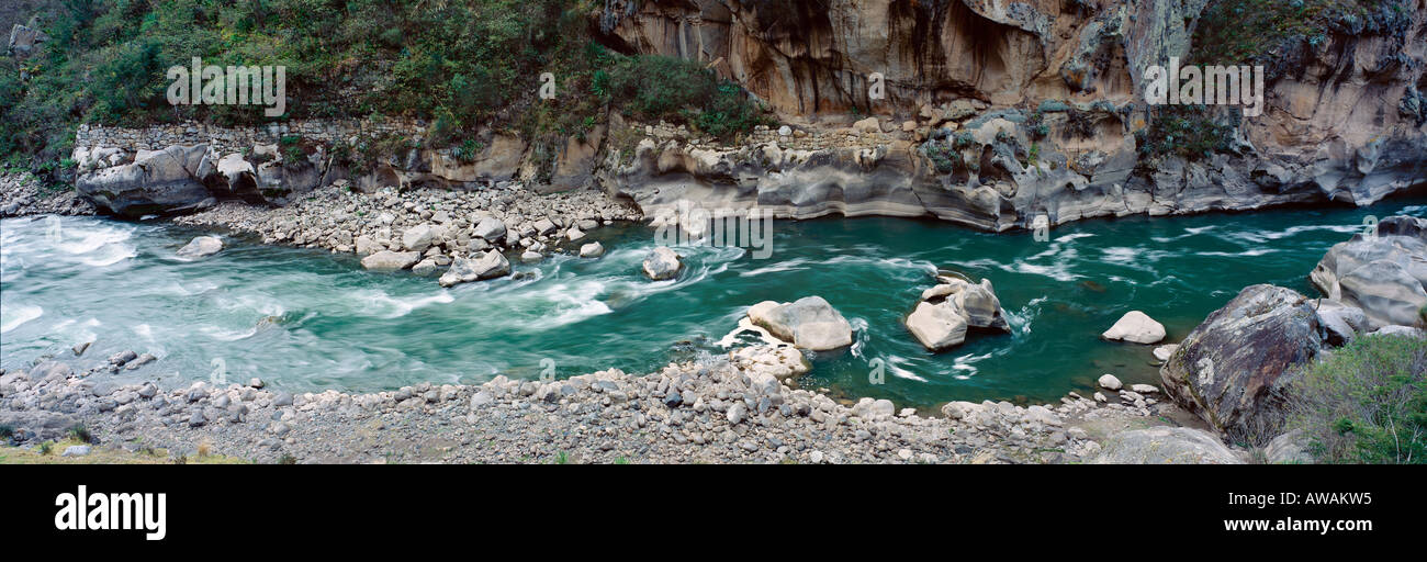 Peru Urubamba River in Sacred Valley of the Incas is a tributary to ...