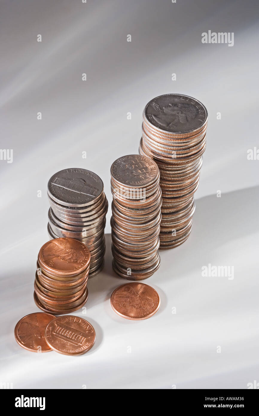 U s coins stack hi-res stock photography and images - Alamy