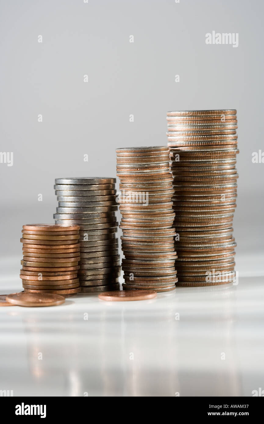 U s coins stack hi-res stock photography and images - Alamy