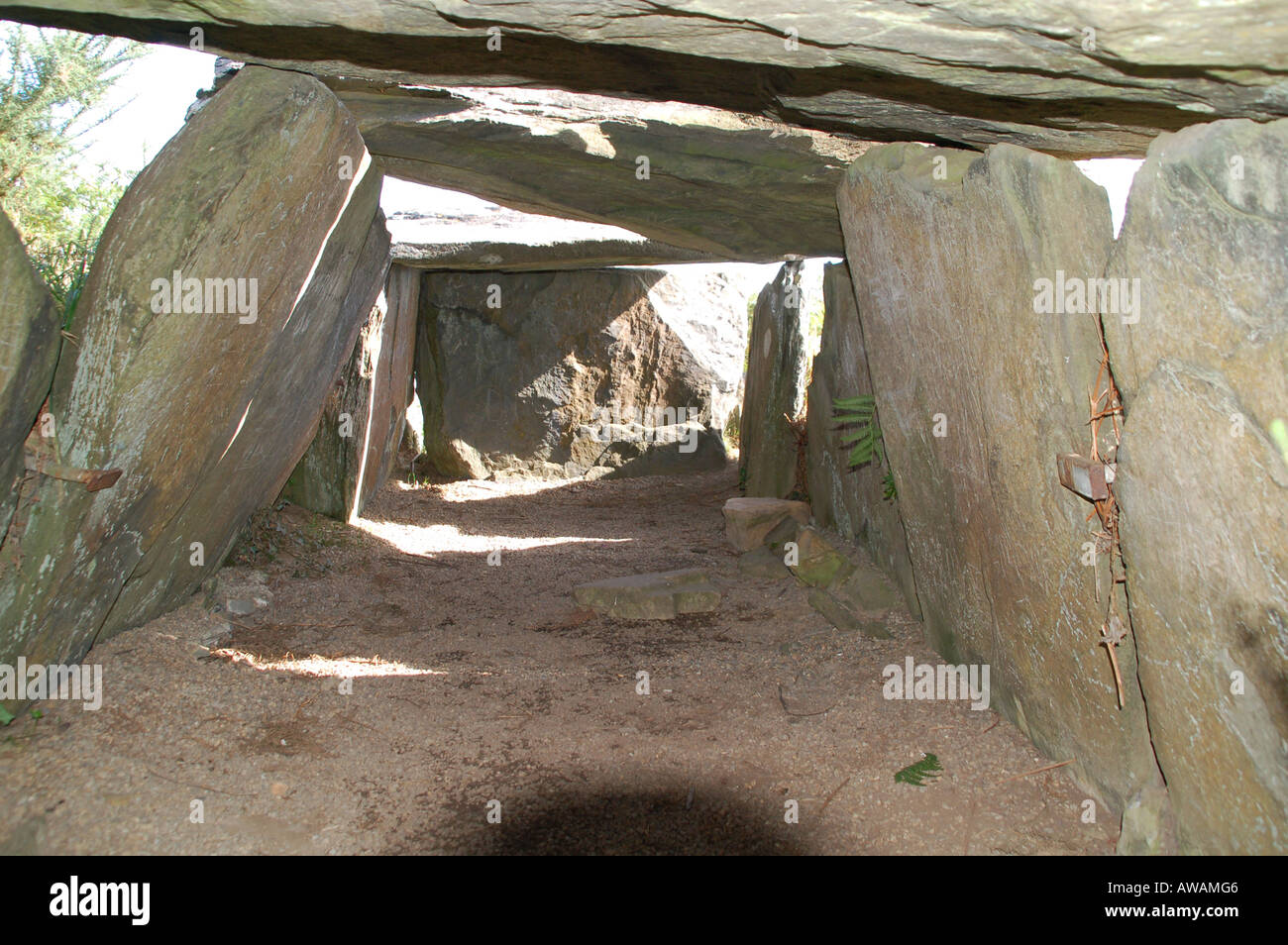 Inside Neolithic Gallery Grave in Liscuis Cotes d'Armour Brittany ...