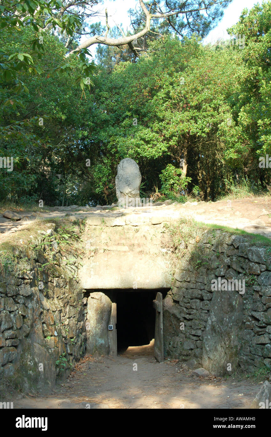 Neolithic Burial Chamber at Kercado Morbihan Brittany France Stock ...