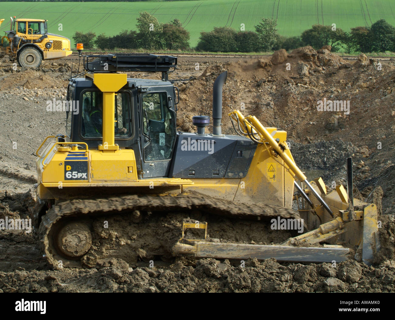 Bulldozing on UK Construction site Stock Photo - Alamy