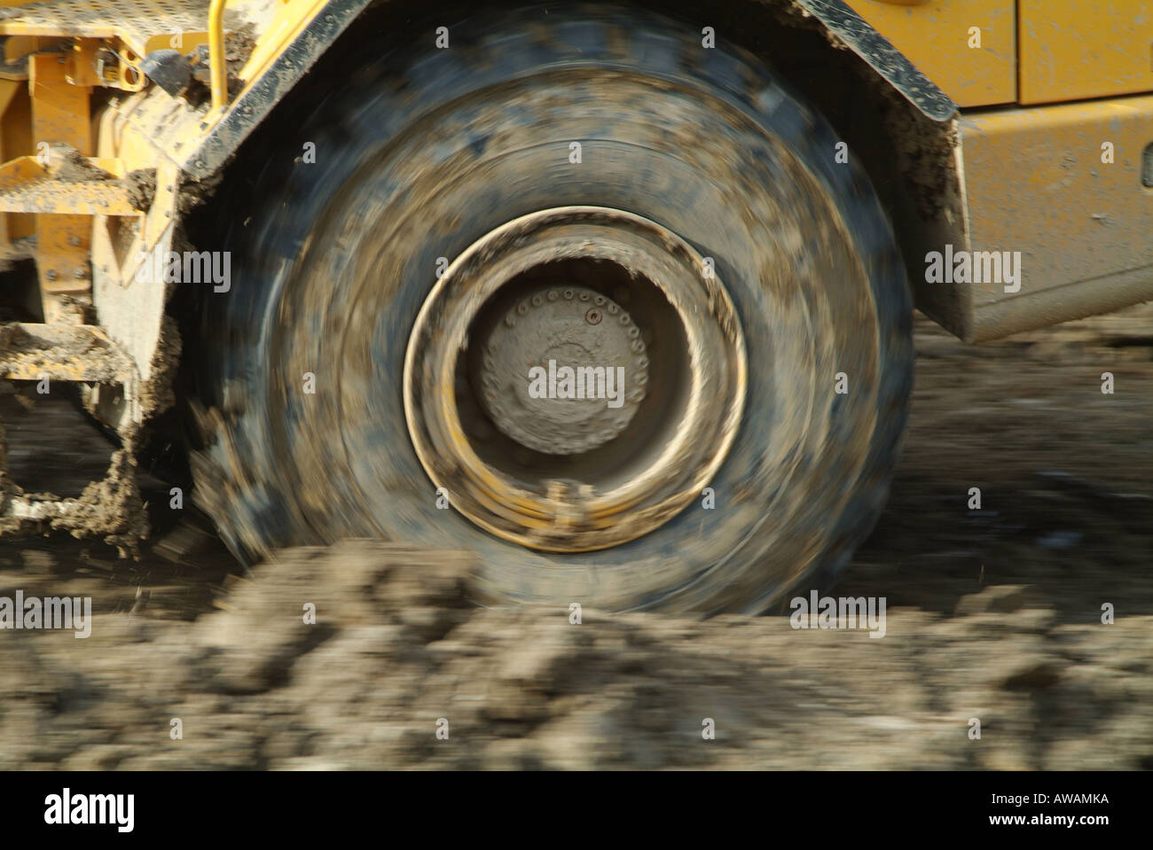 Wheel of Heavy plant on Construction site, UK Stock Photo - Alamy
