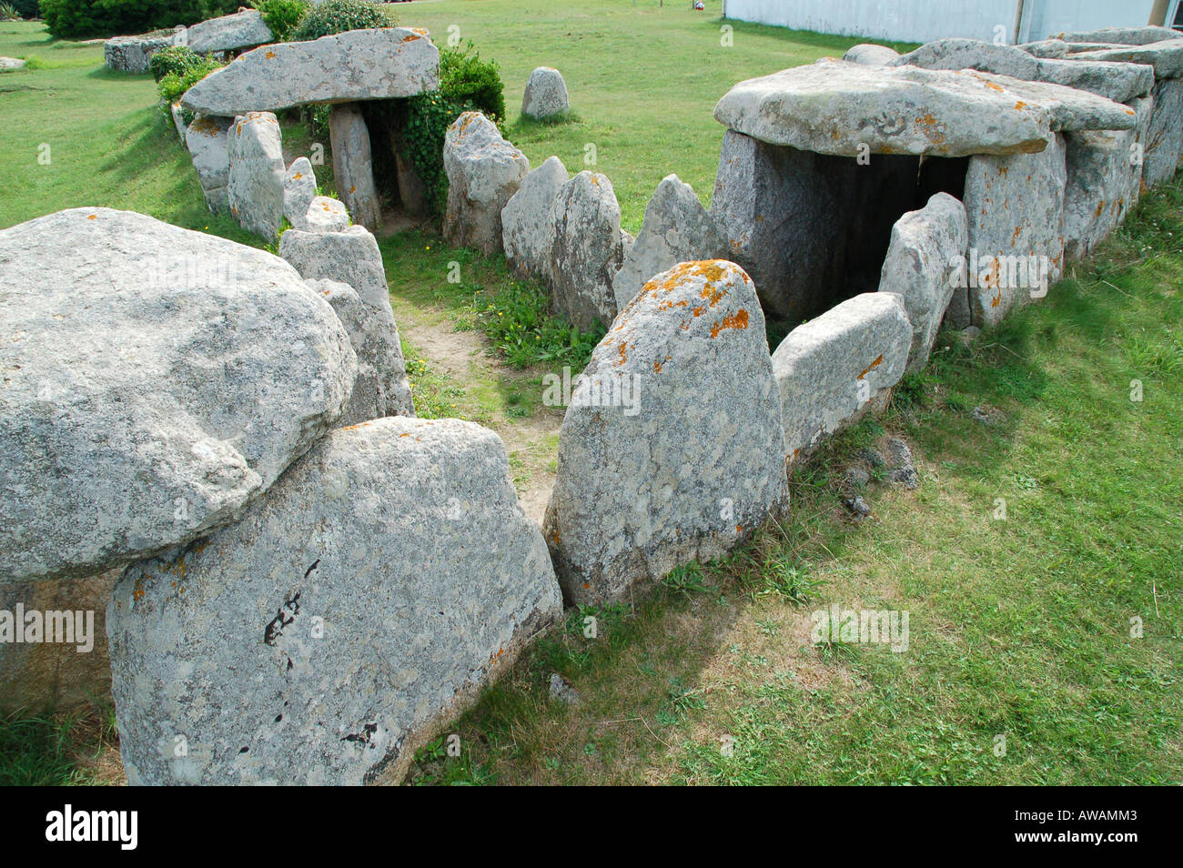 Gallery graves at St Guenole in Finistere Brittany France Stock Photo ...