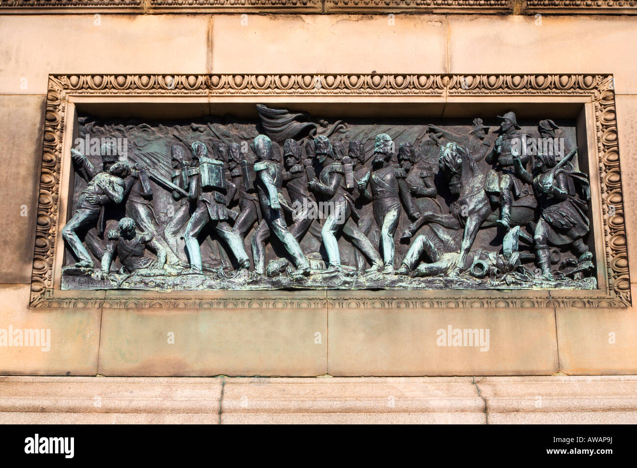 Sculpture Detail Wellington Column Liverpool Merseyside England Stock ...