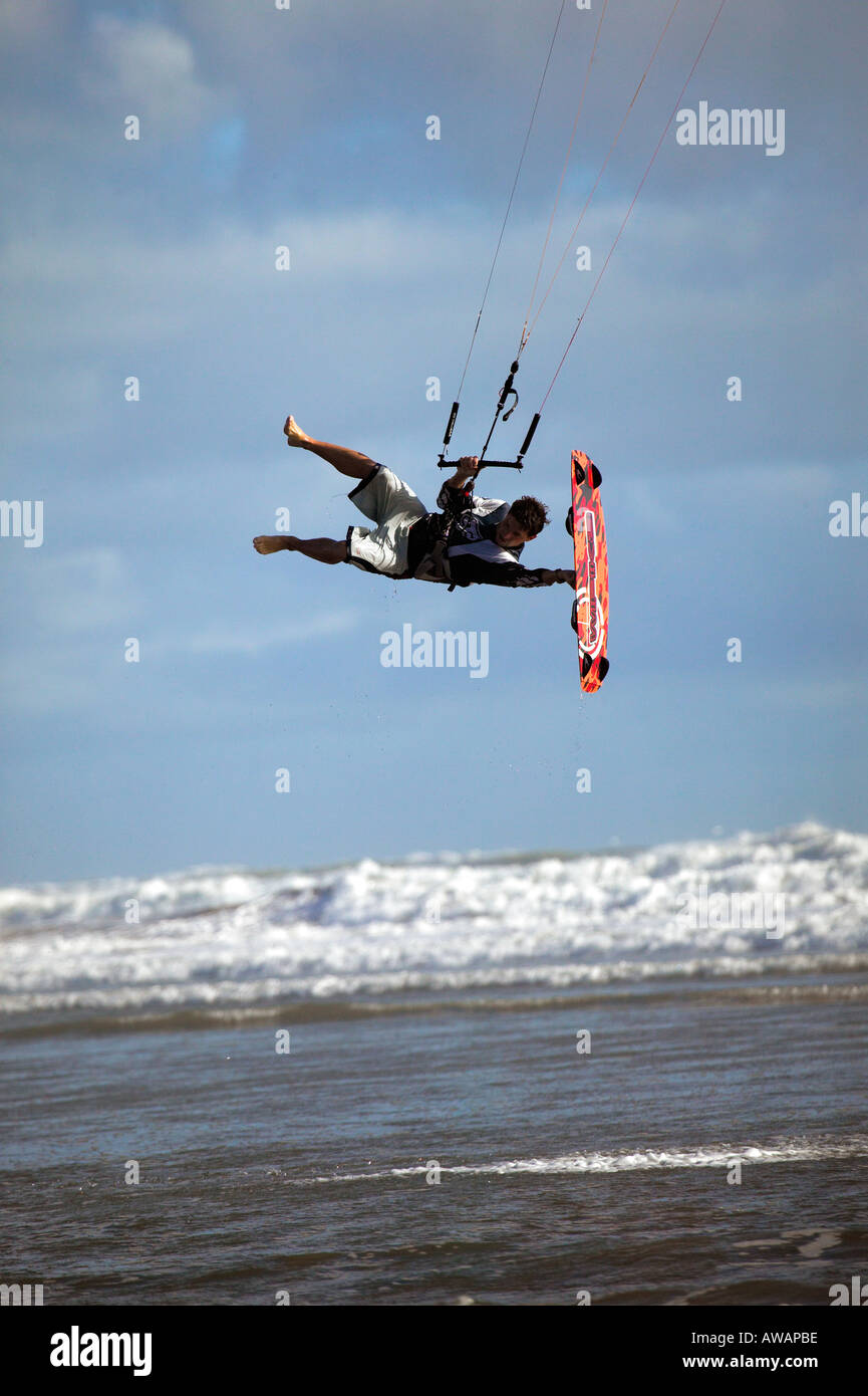 Kite Surfing Muriwai Beach Auckland New Zealand model release 416 Stock Photo - Alamy