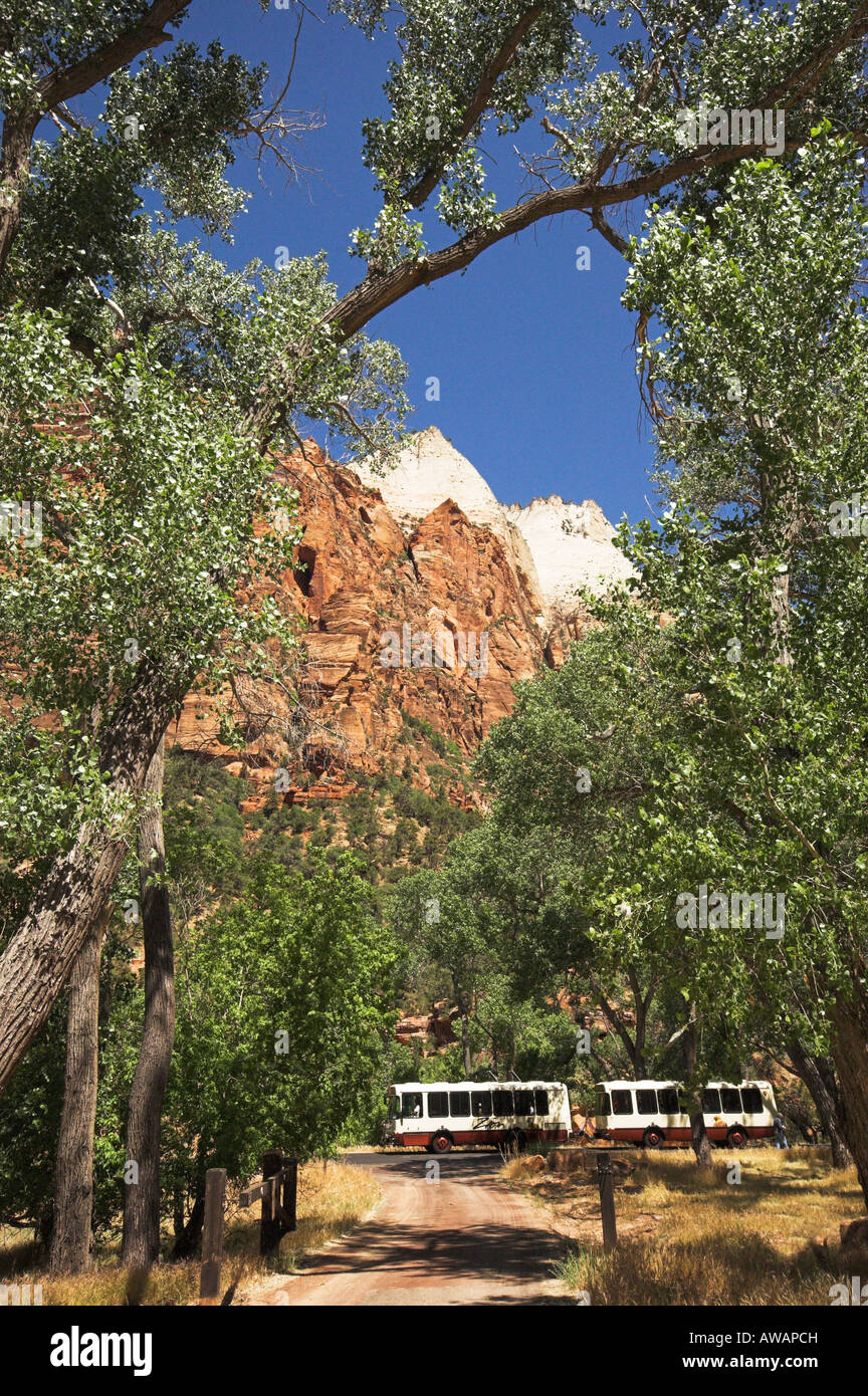 The Beehive and Shuttle Bus, Zion Canyon Stock Photo - Alamy