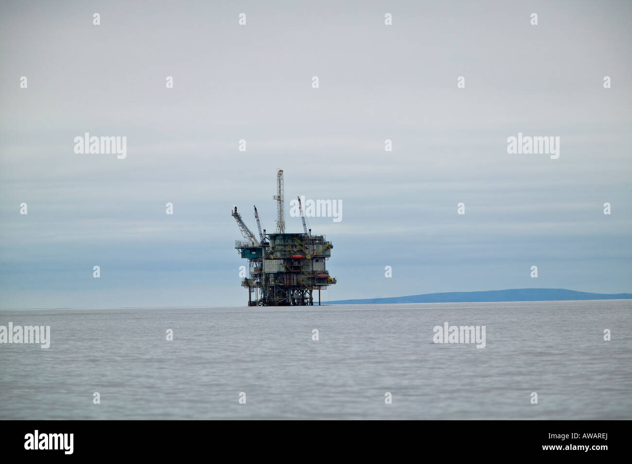 Oil platforms off Point Conception California, USA Stock Photo - Alamy