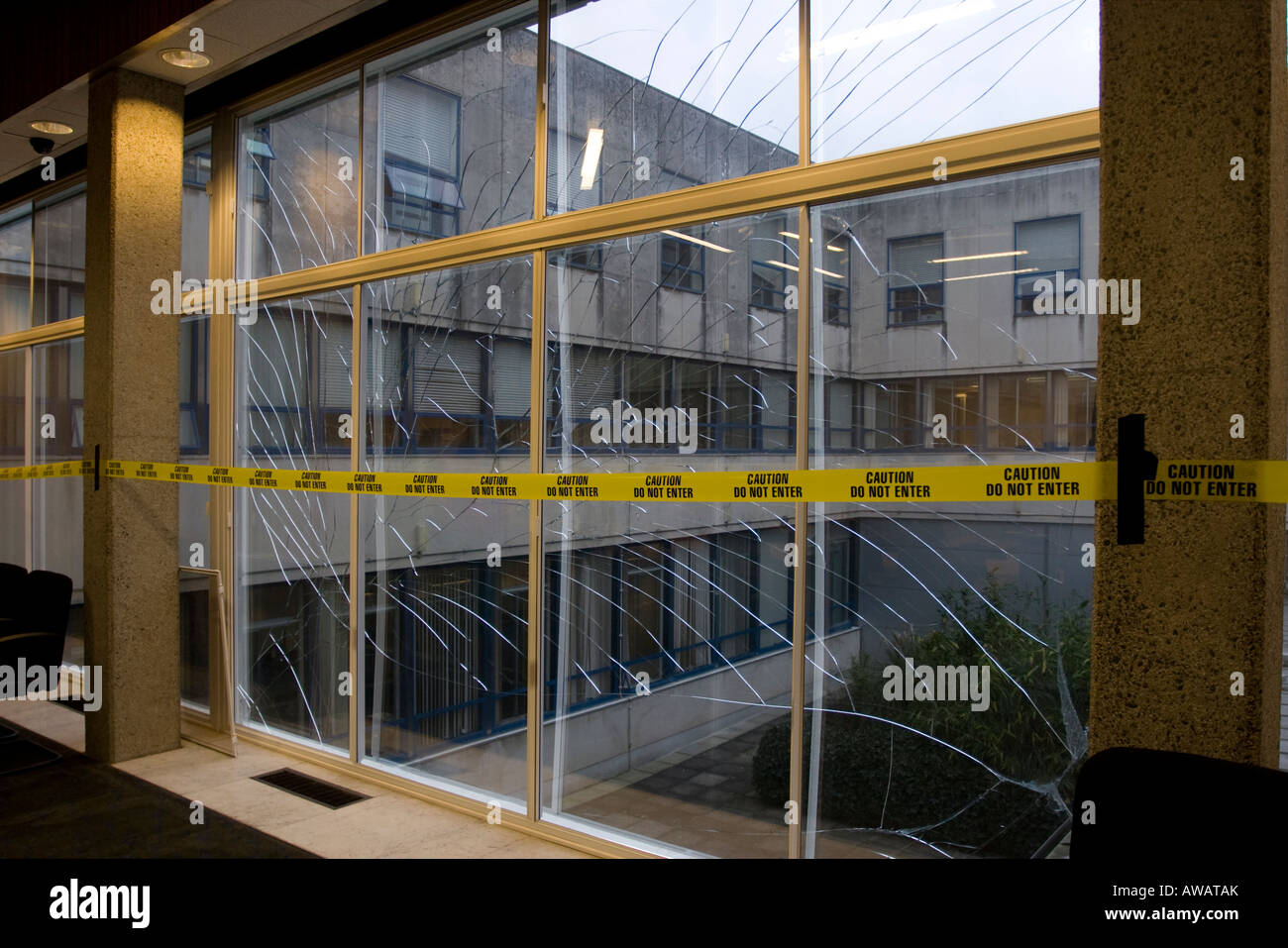 Broken window caused by Buncefield Oil Depot explosion, Dacorum Council ...