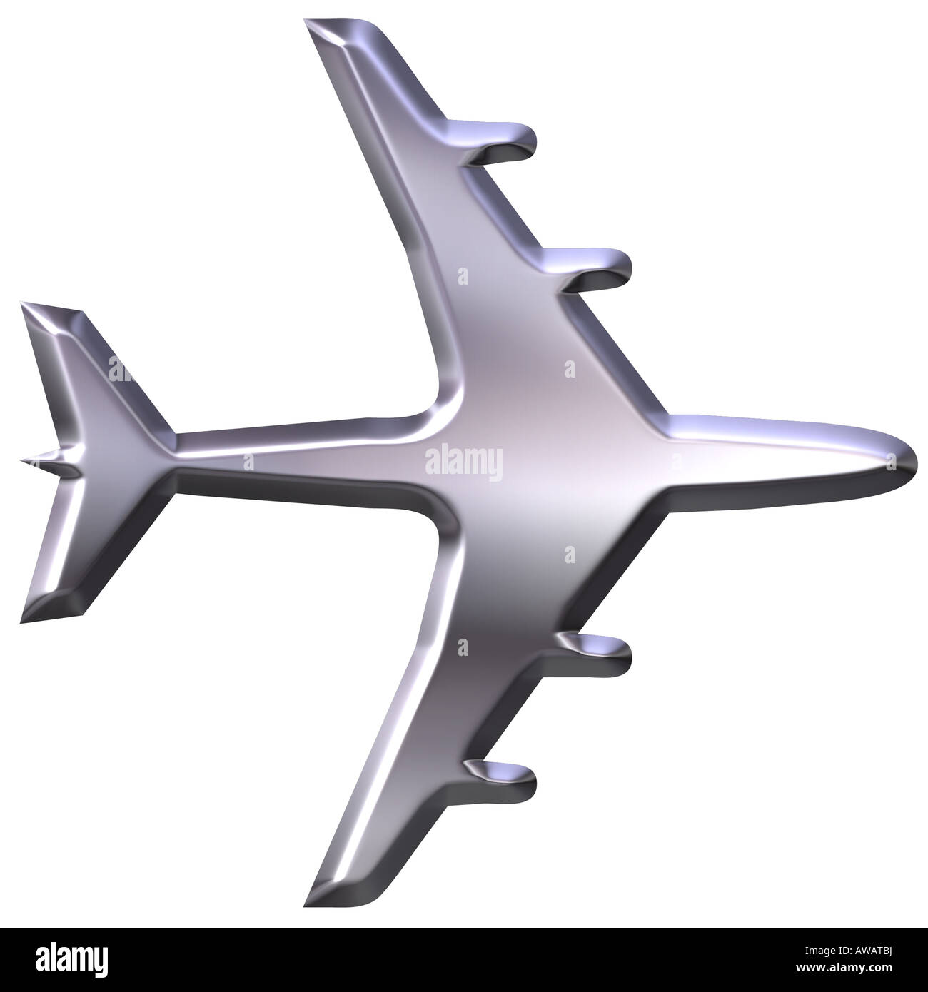 3d silver airplane Stock Photo - Alamy