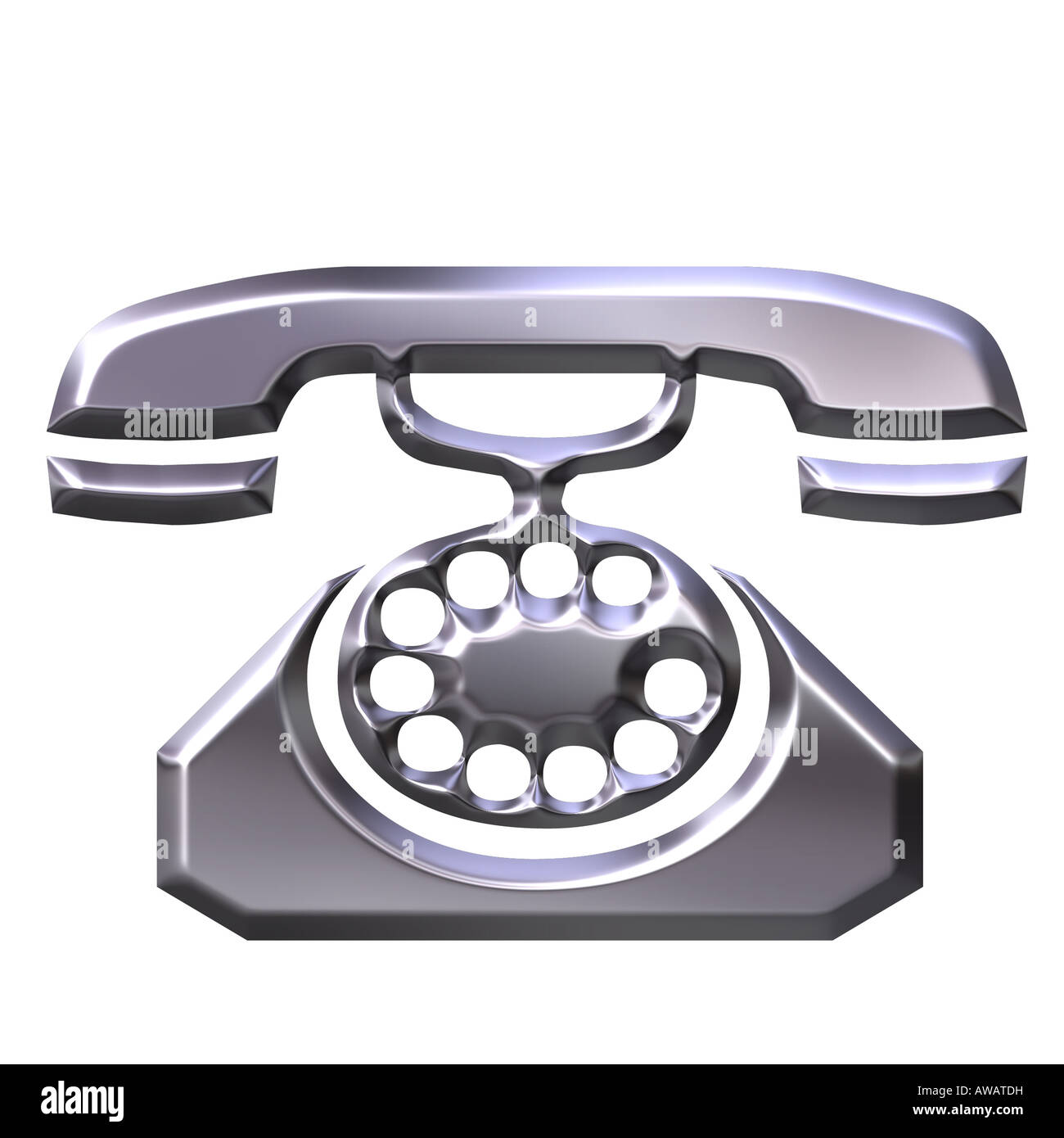 3d silver antique telephone Stock Photo - Alamy