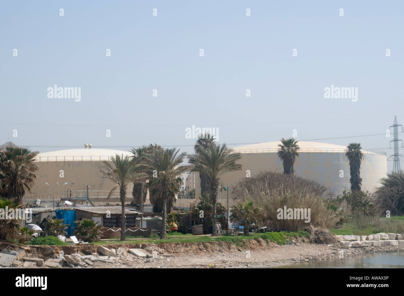 Israel Tel Aviv The Reading Power Station The fuel storage silos Stock ...