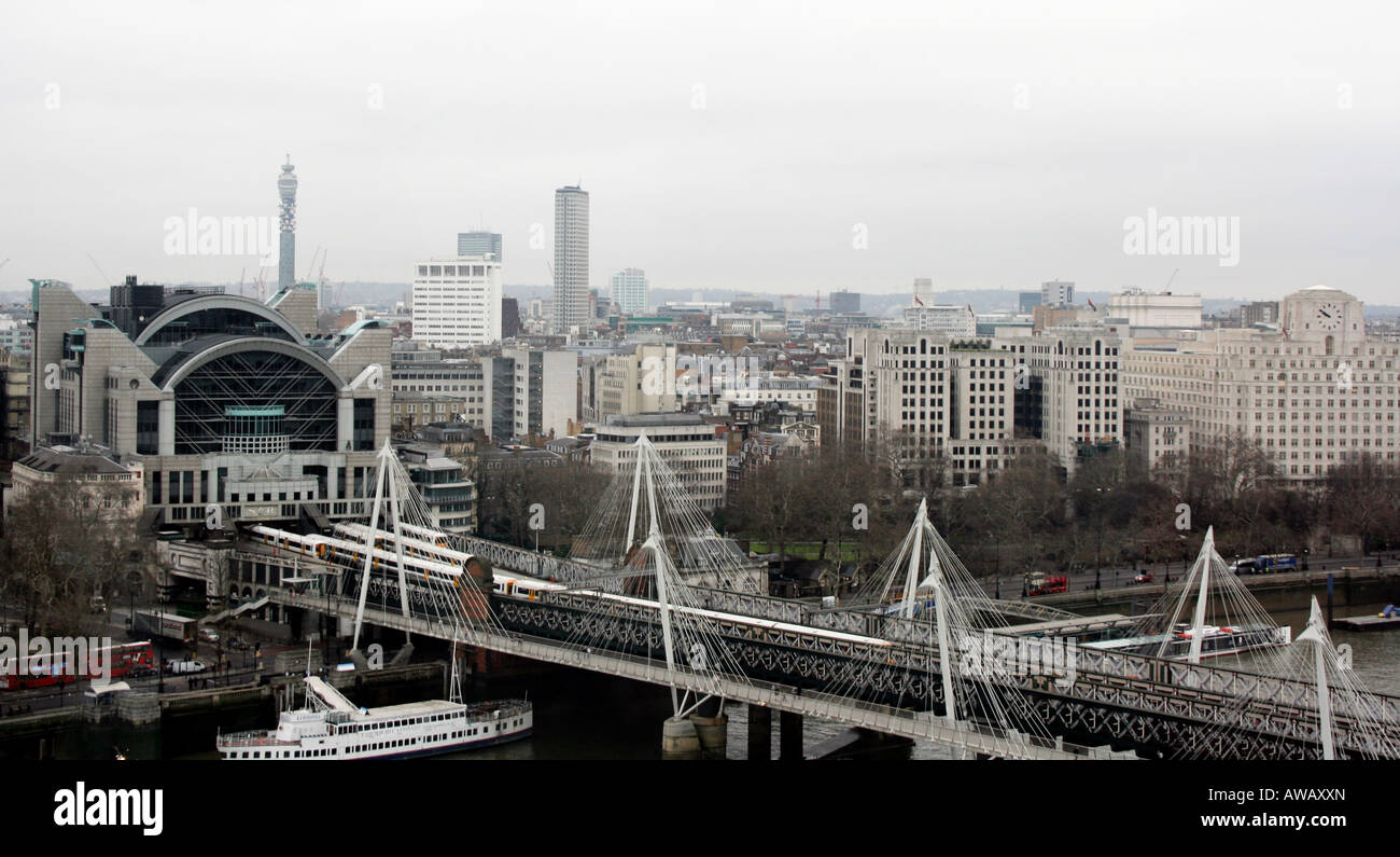 Overhead View of Thames from London Eye, London, England, United ...