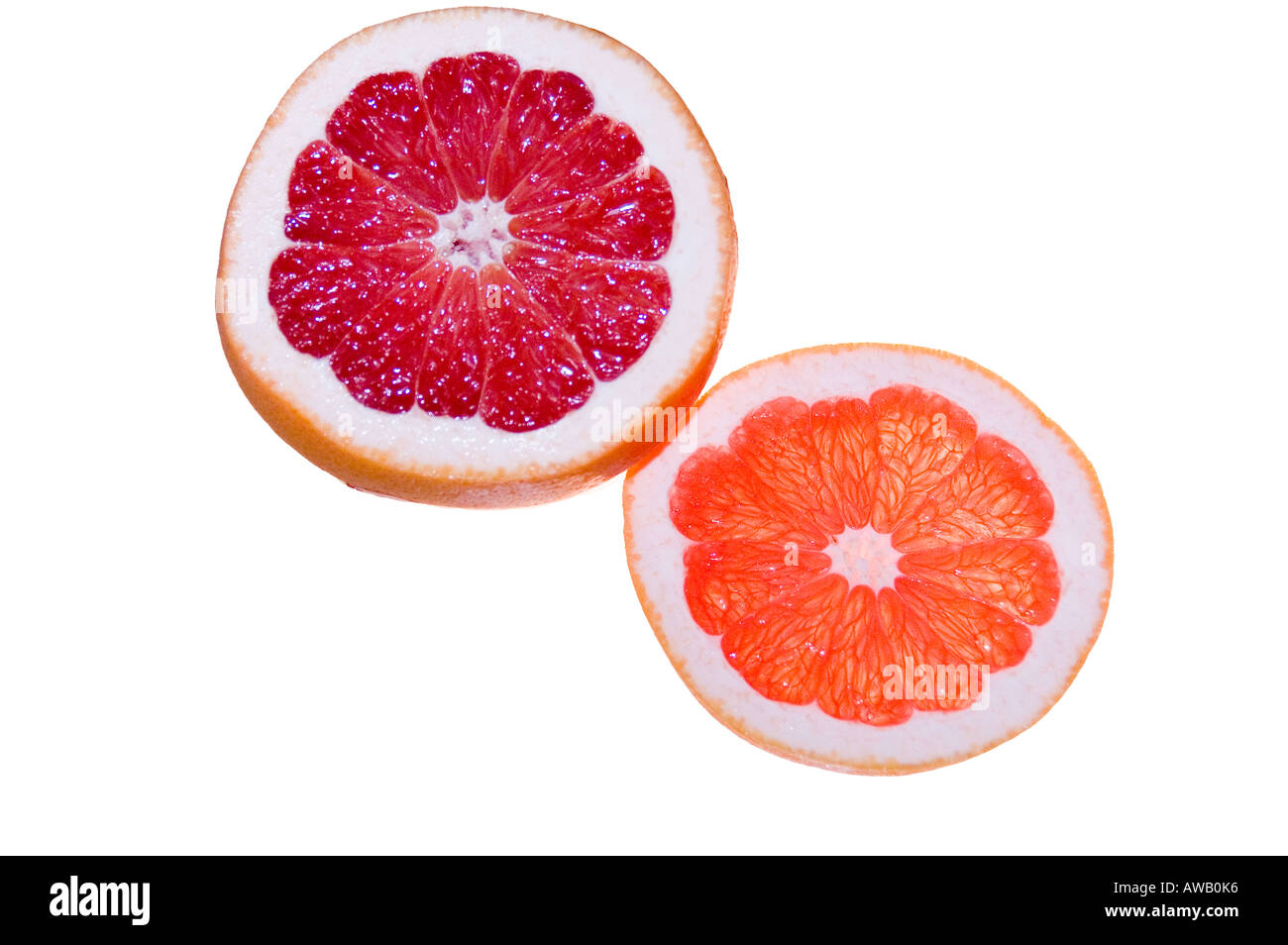 Grapefruit Half with Slice Blood Red Stock Photo - Alamy