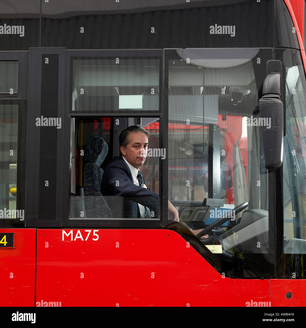 Bus driver Paul Webb at the Arriva bus garage in Lee Valley London ...