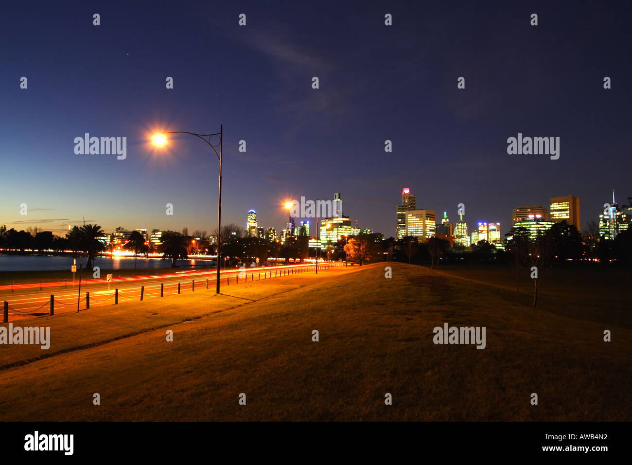 Melbourne at night Stock Photo - Alamy