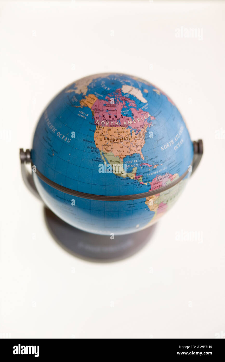 Small globe showing America Stock Photo - Alamy
