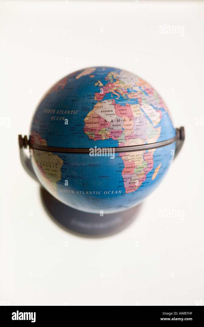 Small globe showing Africa Stock Photo - Alamy