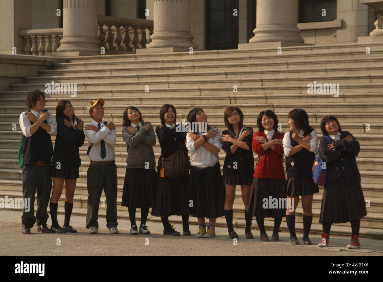 Japanese students in Korea Stock Photo - Alamy