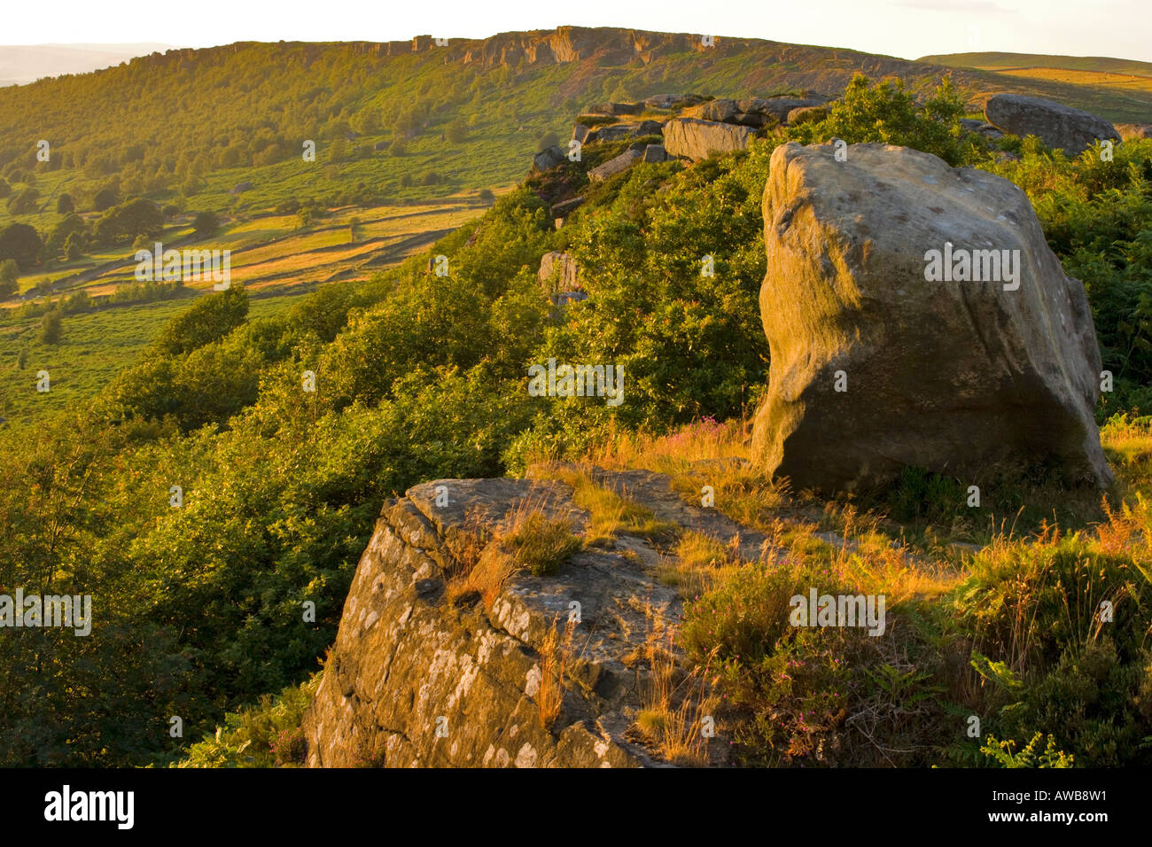 View of Baslow Edge in the Peak District Stock Photo - Alamy