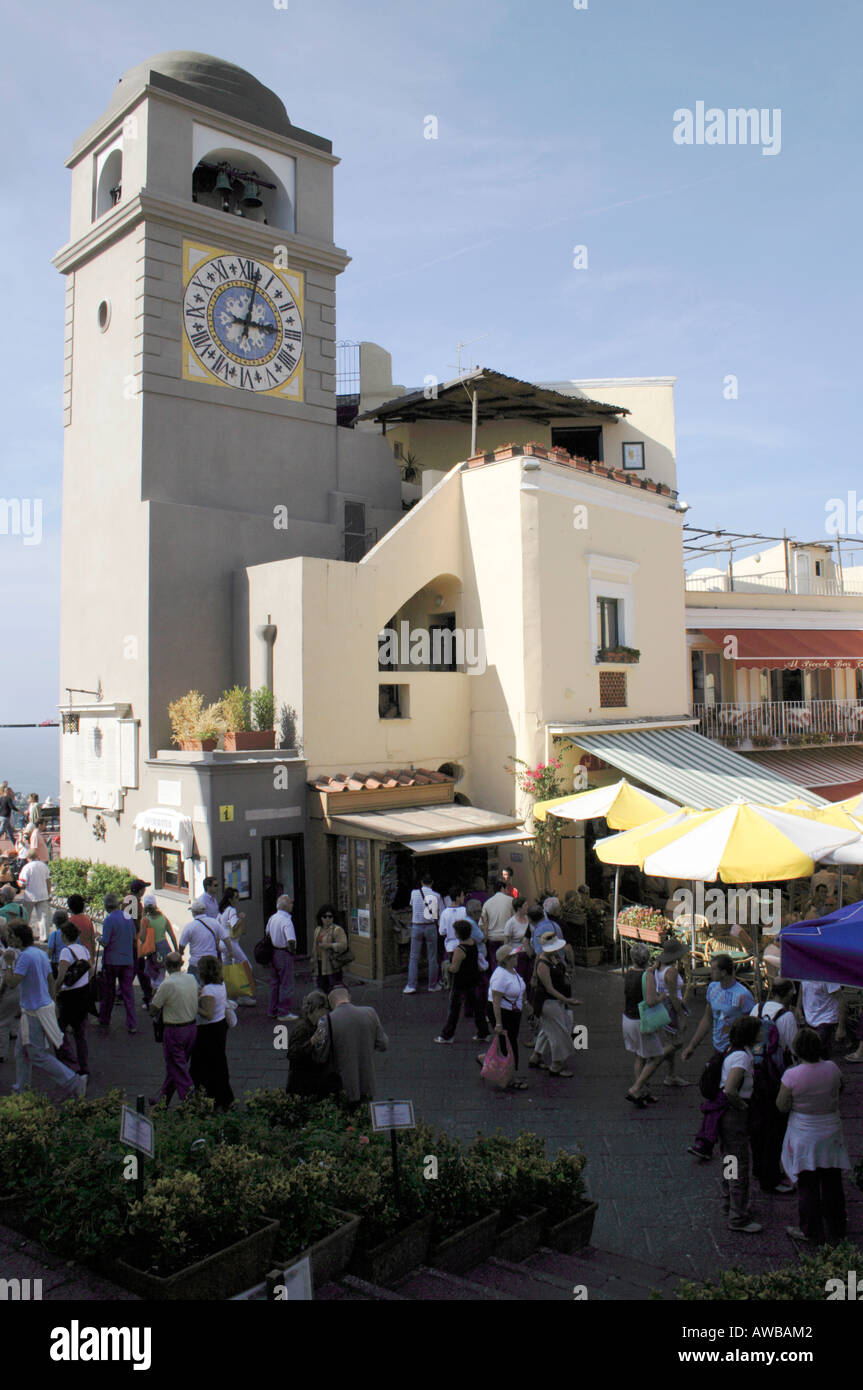 The Clock Tower, Capri Island, Italy Stock Photo - Alamy