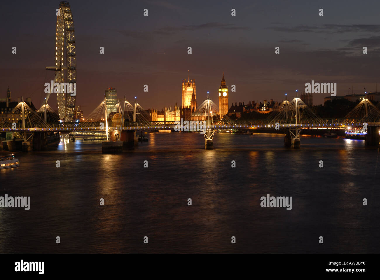 London Eye, Big Ben Houses of Parliament Westminster Palace, Hungerford ...