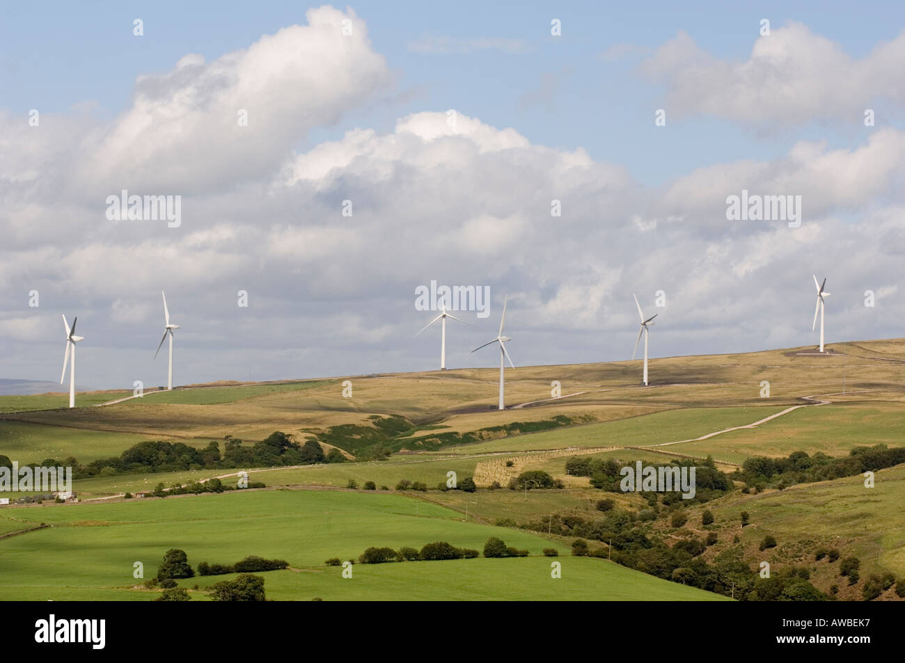 Wind turbines on a hill near Caton Lancashire England Stock Photo - Alamy