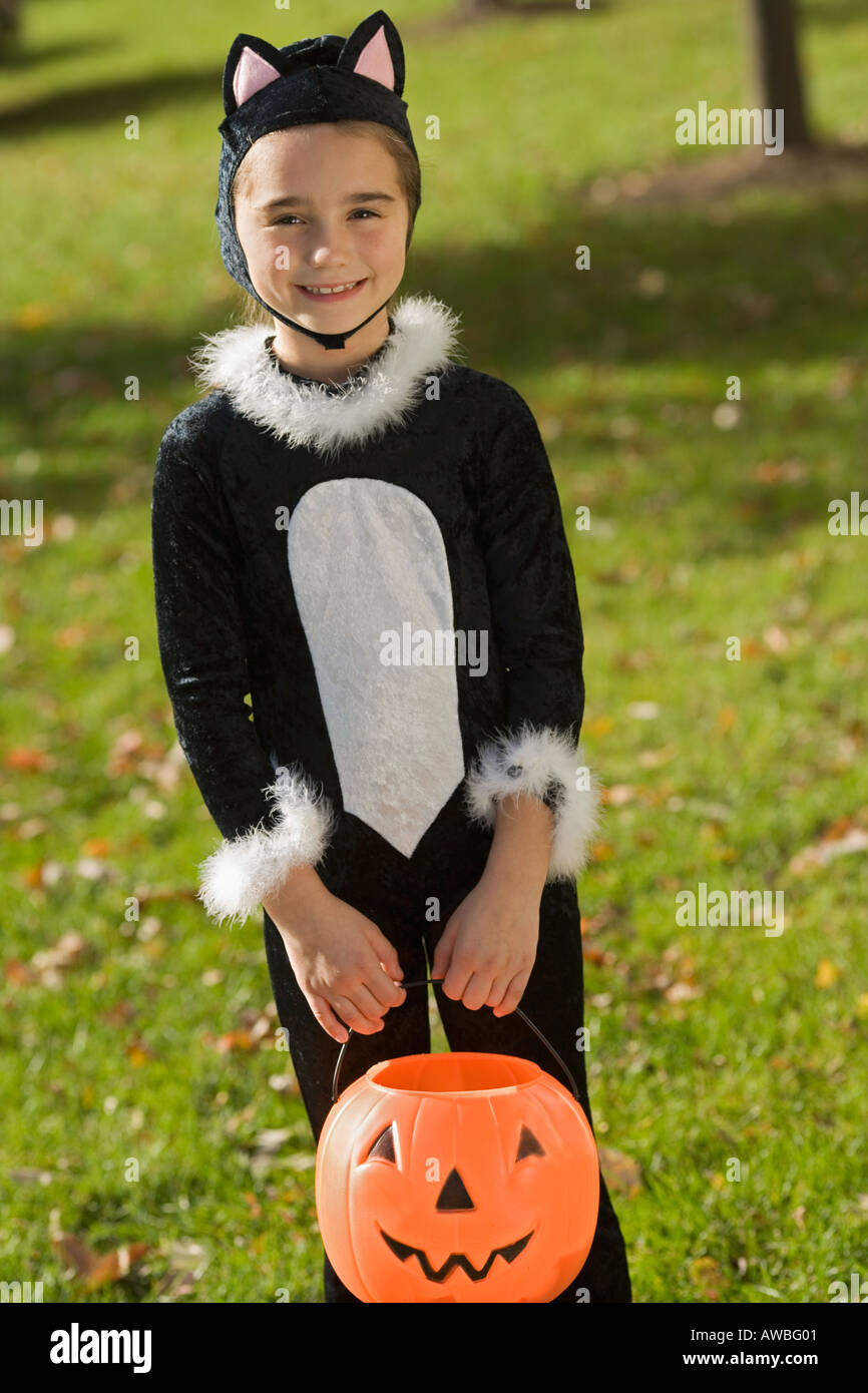 Portrait of girl in Halloween costume Stock Photo - Alamy