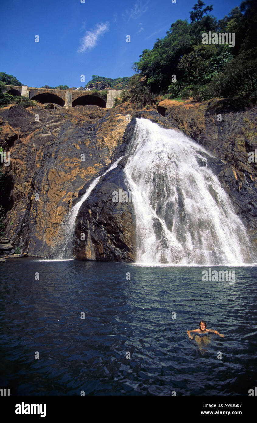 india goa a view of the Dudhsagar Falls Stock Photo - Alamy