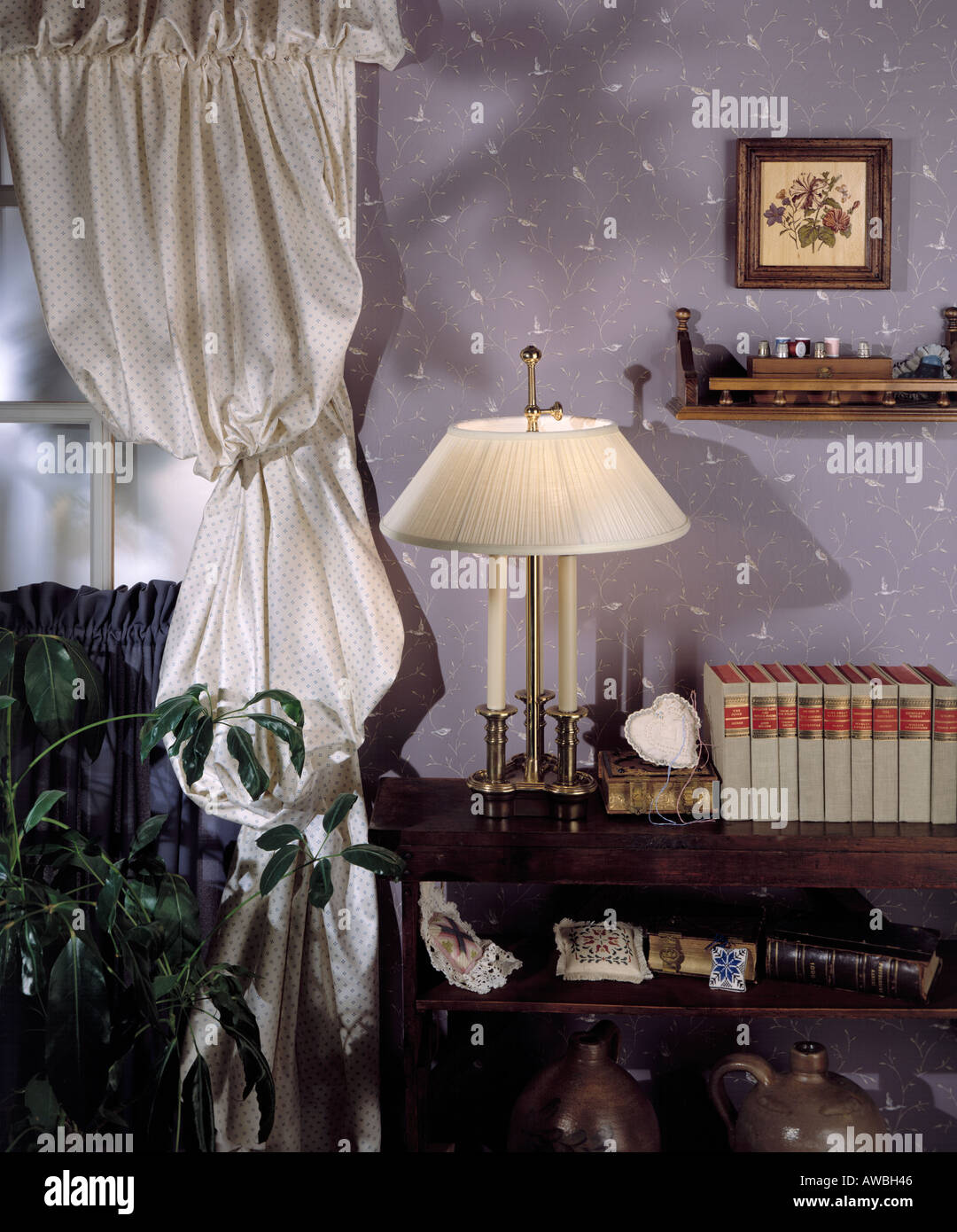 living room interior writers writing desk Stock Photo - Alamy