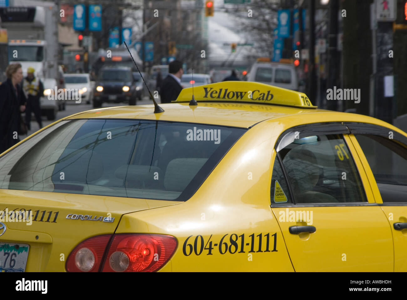 Close-up of yellow taxi cab Stock Photo - Alamy
