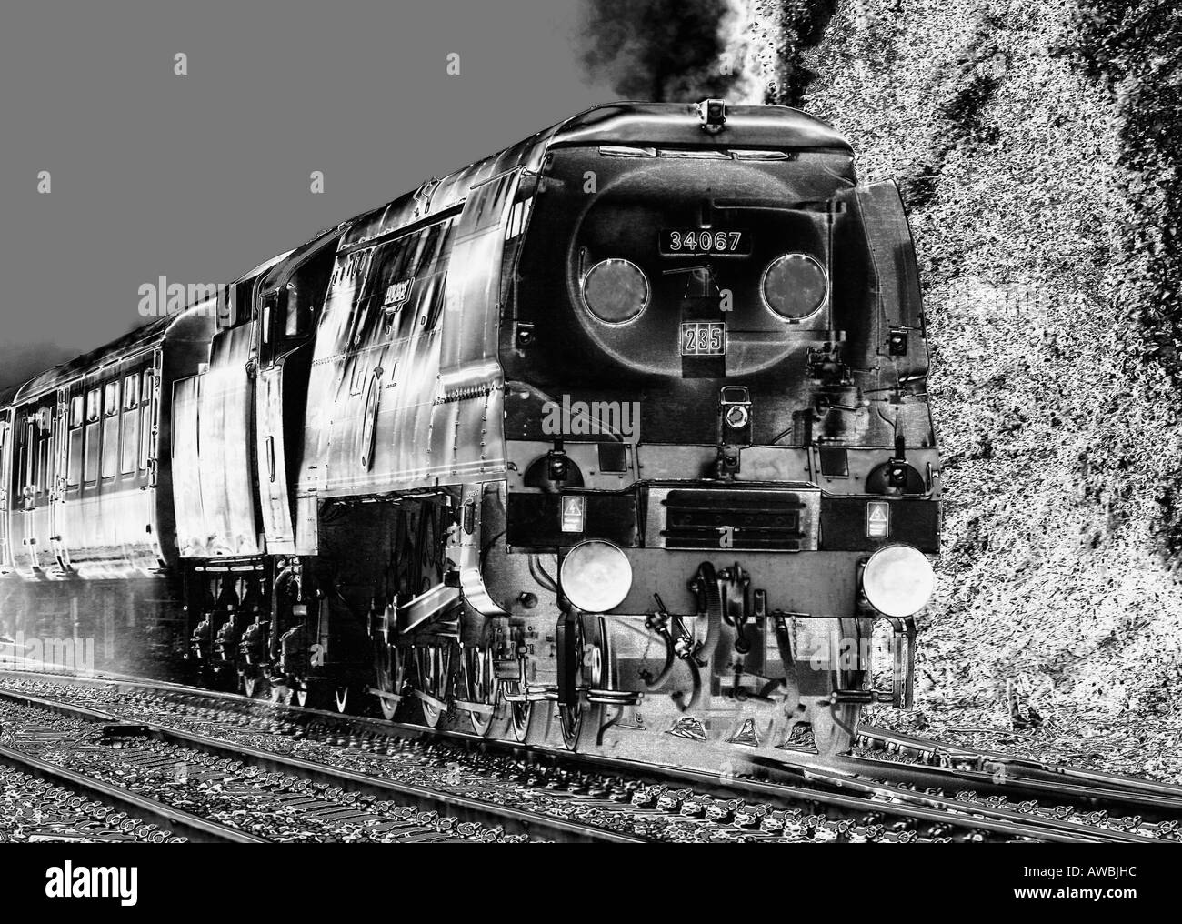 Surreal Steam Engine At Speed Stock Photo - Alamy