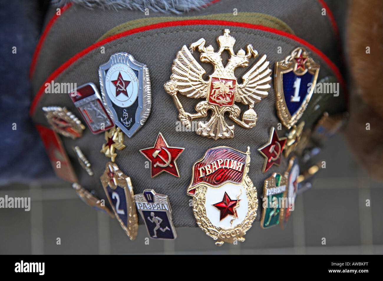 Russia, Moscow, Arbat Street, Russian Badges Stock Photo - Alamy