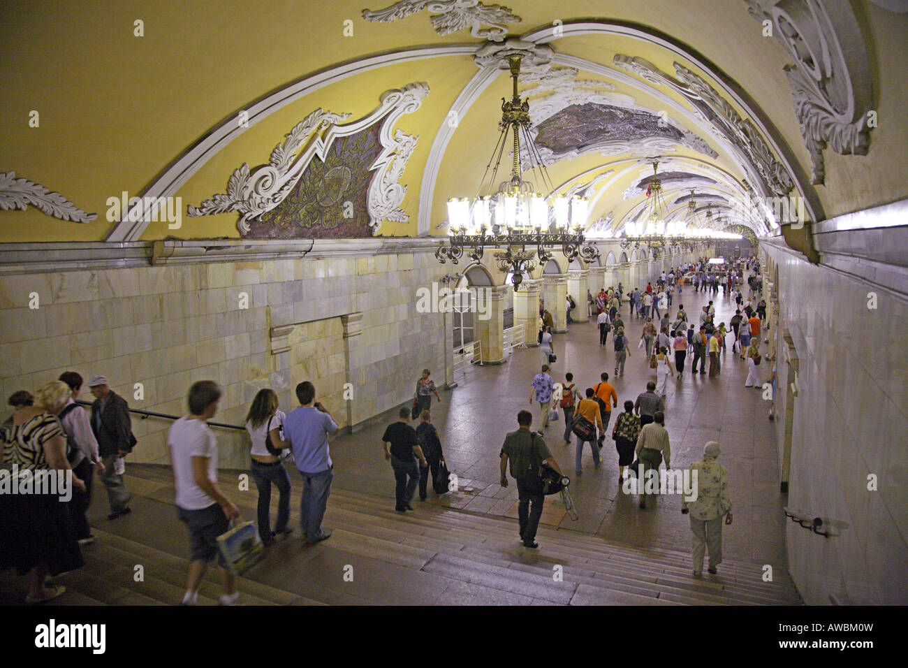 Russia, Moscow, Komsomolskaya Underground Metro Station Stock Photo - Alamy