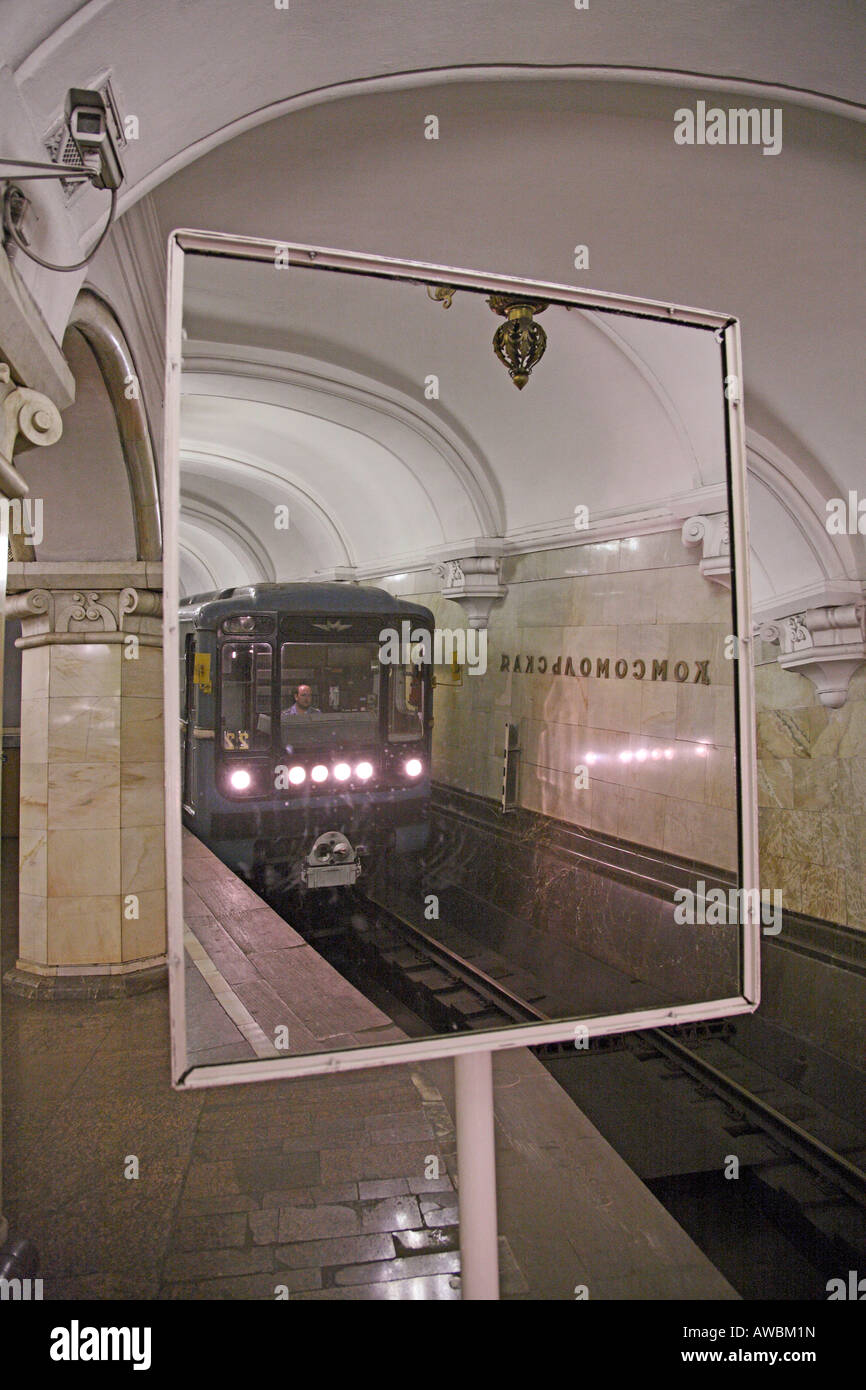 Russia, Moscow, Komsomolskaya Underground Metro Station, Train Stock ...