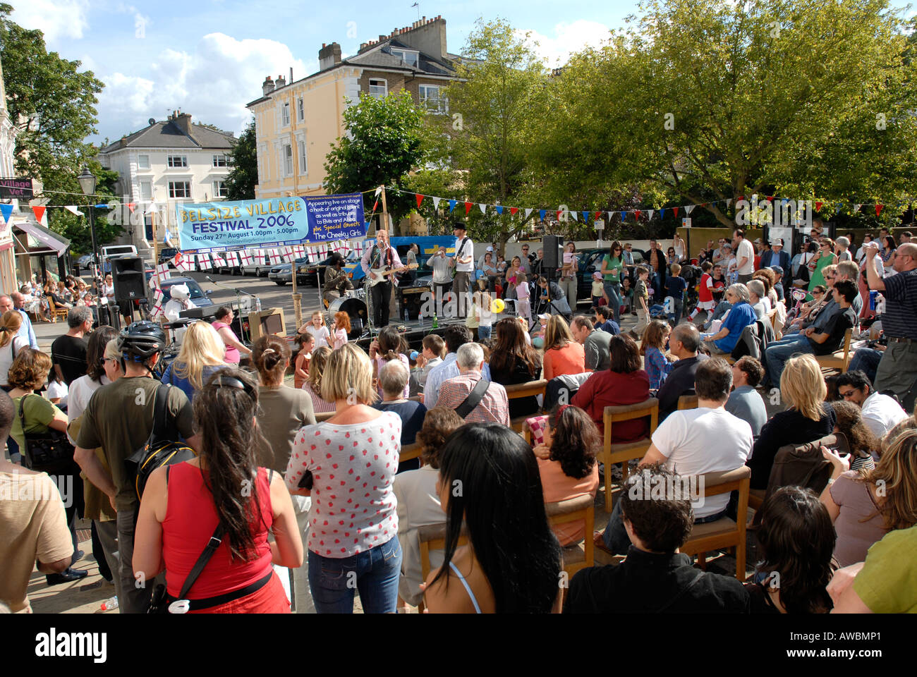 Musician Tim Hain and his band performing at the Belsize Park Festival ...
